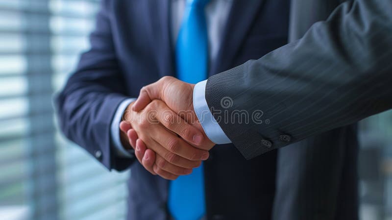 Two People are Engaged in a Friendly Handshake in an Indoor Setting ...