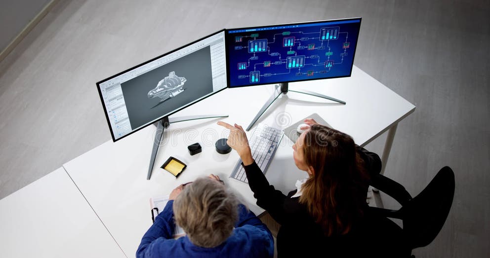 Two People Engaging in Computer Engineering Stock Photo - Image of ...
