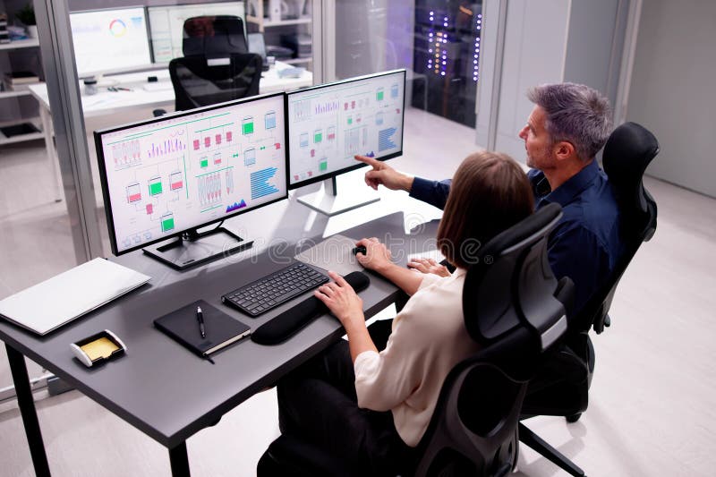 Two People Engaging in Computer Engineering Stock Image - Image of ...