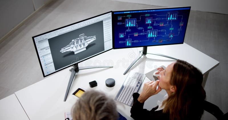 Two People Engaging in Computer Engineering Stock Image - Image of ...