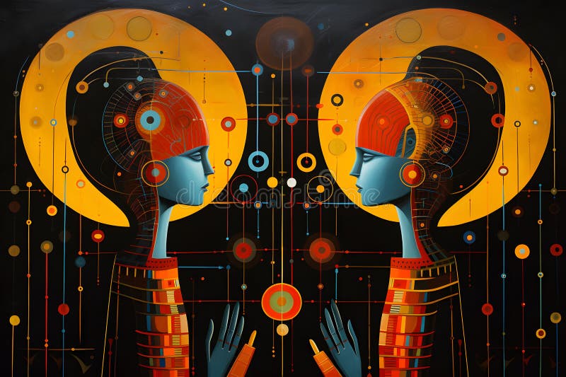 Two People Face To Face from Different Cultures Communicating Stock ...