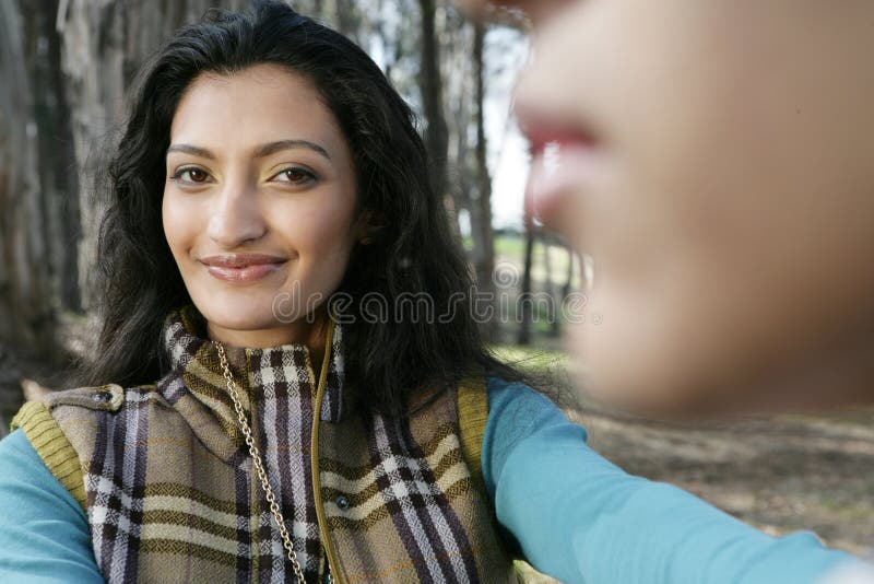 Two people in forest scene stock image. Image of attractive - 5234211