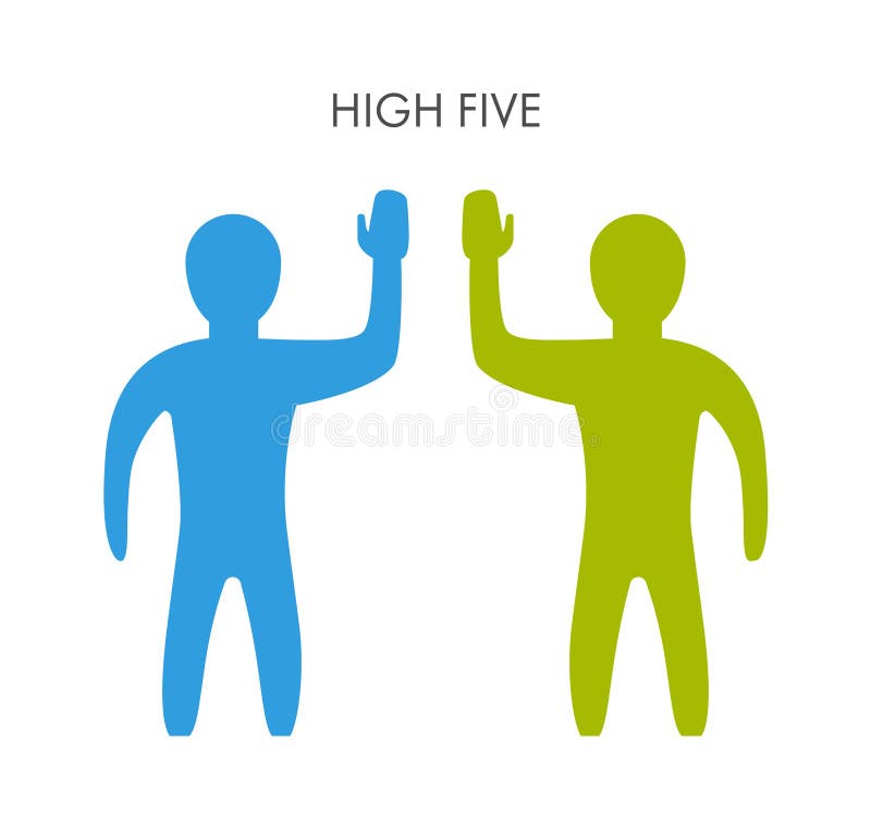Two People and a Friendly High Five. Stock Illustration - Illustration ...
