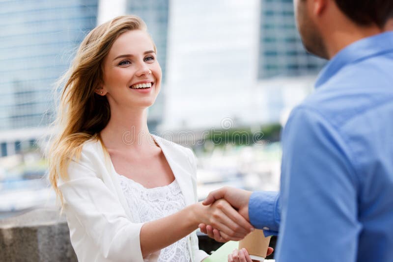 Two People Give Handshake after Agreement. Stock Photo - Image of ...