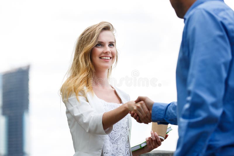 Two People Give Handshake after Agreement. Stock Photo - Image of ...