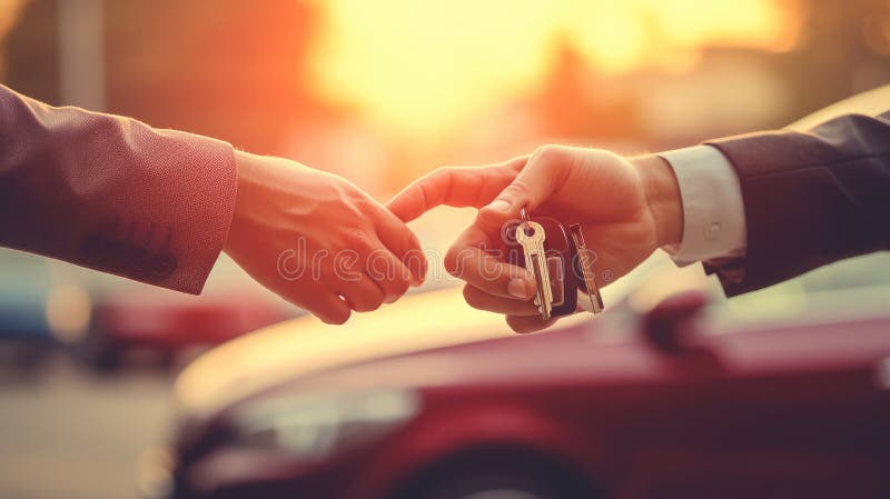Two People Giving Handshakes Over Car Keys. Generative AI Stock Image ...
