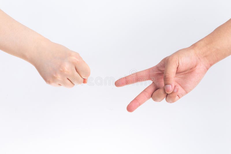Two People Guessing Fist on a White Background Stock Photo - Image of ...