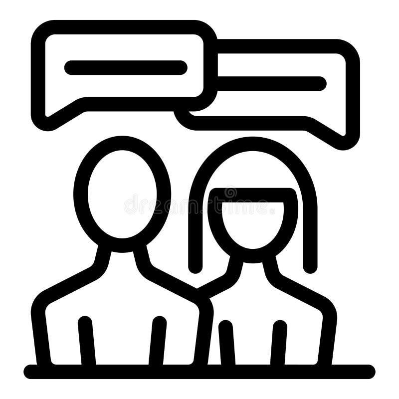 Two People Having a Conversation Using Speech Bubbles Stock ...