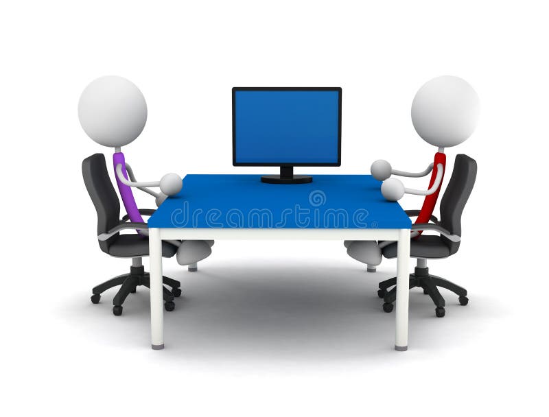 Two People Having a Meeting Stock Illustration - Illustration of work ...