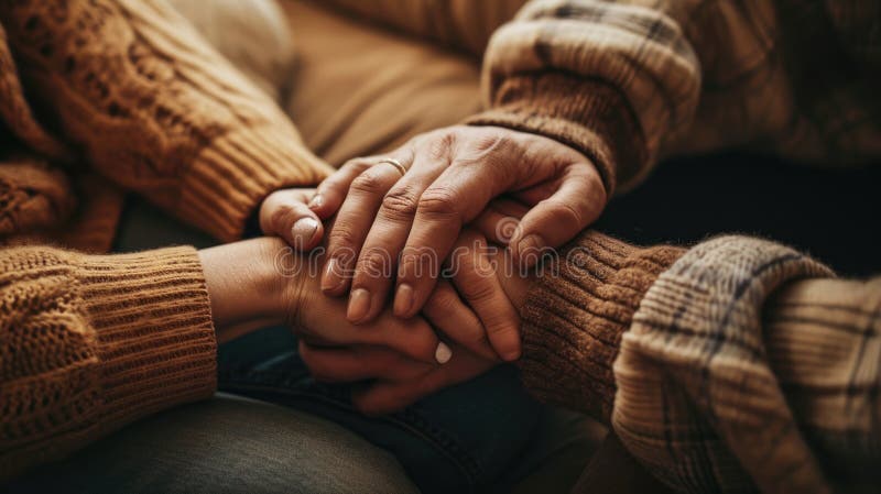 Two People are Holding Hands in a Comforting Gesture, Expressing ...