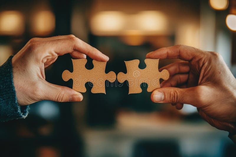 Two People Holding a Puzzle Piece Together. the Puzzle Piece Represents ...