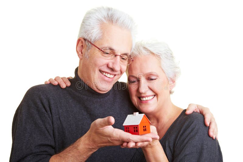 Two People Holding a Small House Stock Image - Image of palm, elderly ...