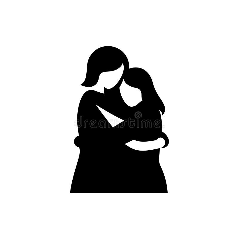 Two people hugging icon stock vector. Illustration of symbol - 298398304