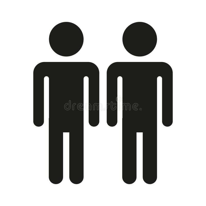 Two People Icon. Black Silhouette Symbol. Vector Simple Illustration ...