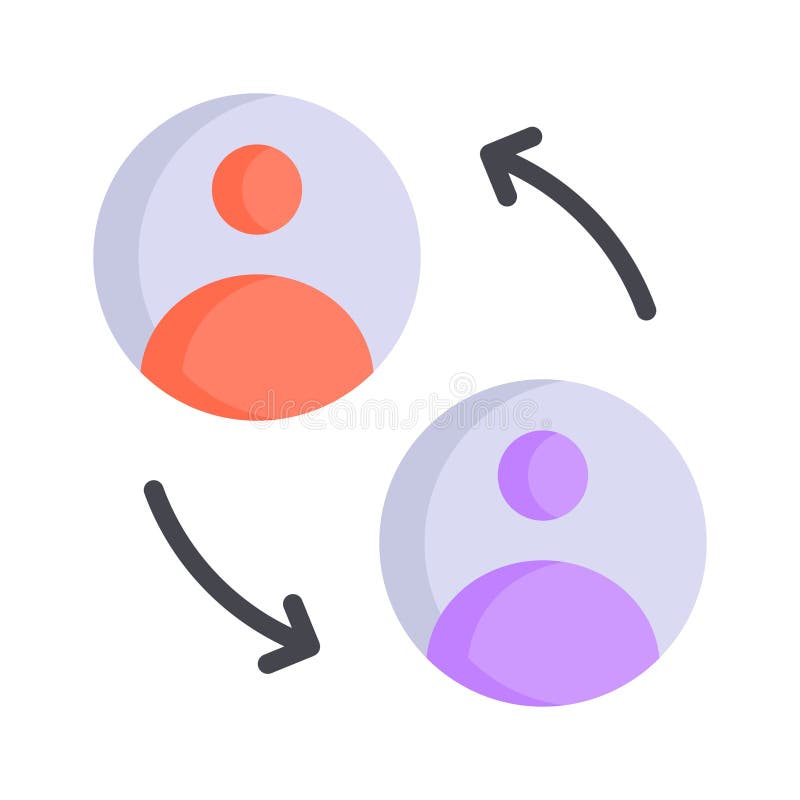 Two People Interacting To Enhance Teamwork and Cooperation Stock Vector ...