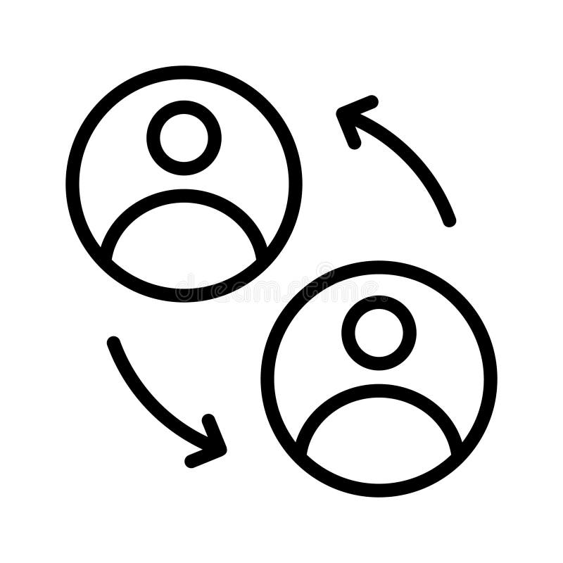 Two People Interacting To Enhance Teamwork and Cooperation Stock Vector ...