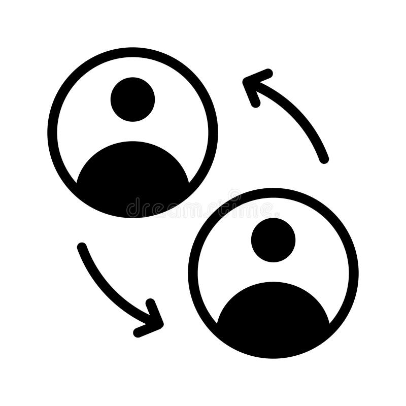 Two People Interacting To Enhance Teamwork and Cooperation Stock Vector ...