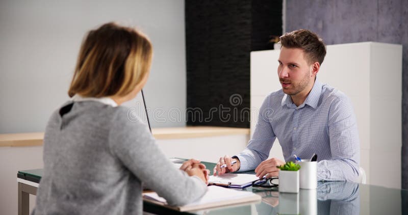 Two People Interview Meeting in Office Stock Photo - Image of ...
