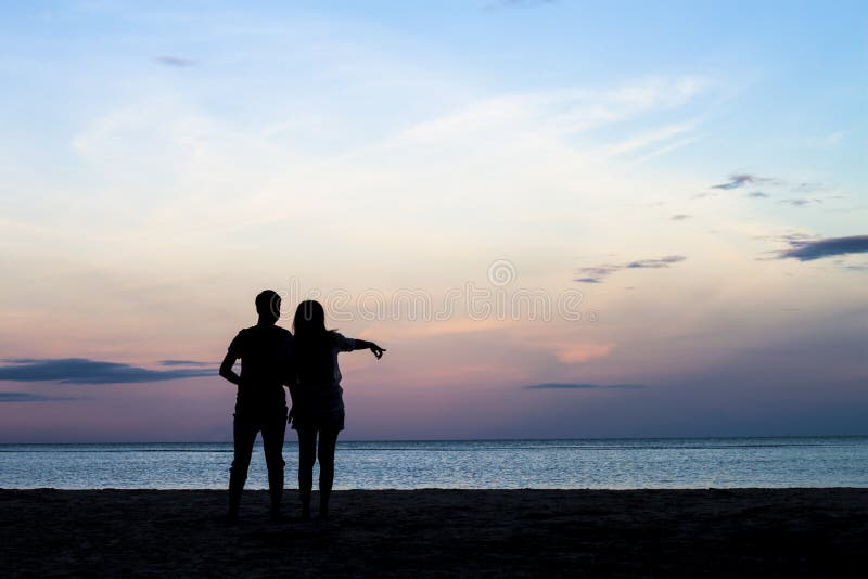 Two People in Love at Sunset Stock Photo - Image of dusk, romance: 60184092