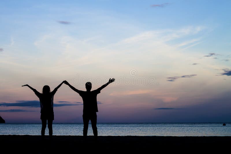 Two People in Love at Sunset Stock Photo - Image of dusk, romance: 60184092