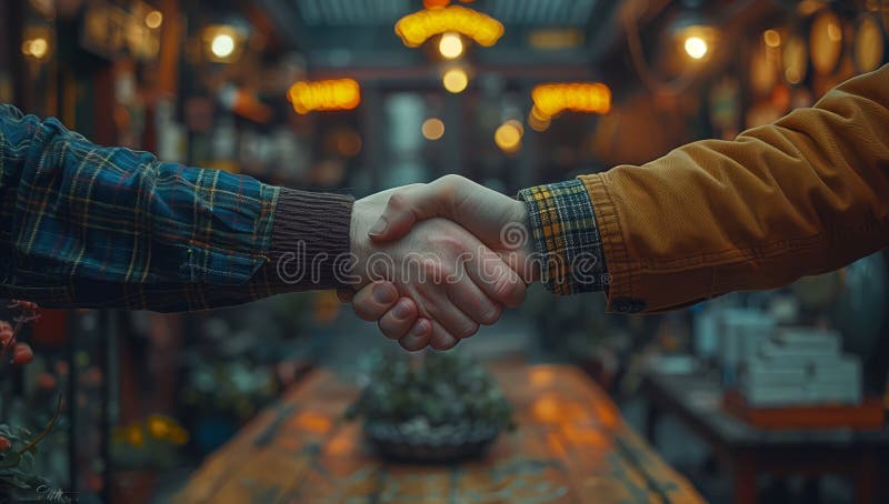 Two People are Making a Handshake Gesture at an Event Stock Photo ...