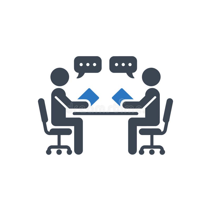 Two People in Meeting Icon stock vector. Illustration of office - 350117434