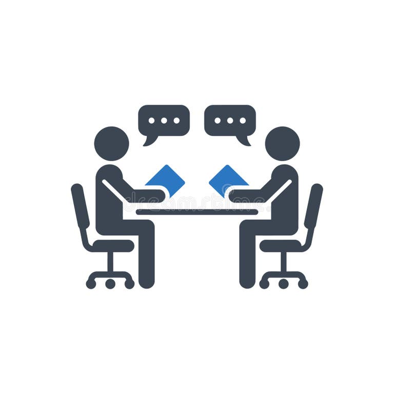 Two People in Meeting Icon stock vector. Illustration of office - 350117434