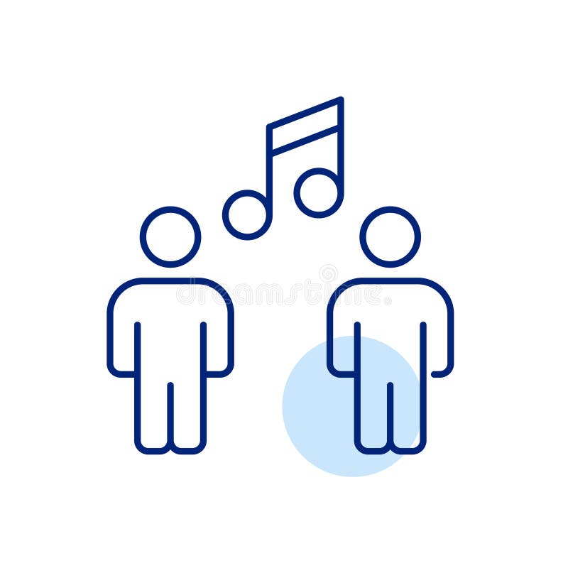 Two People and Musical Notes. Shared Listening Experience, Fan Club ...