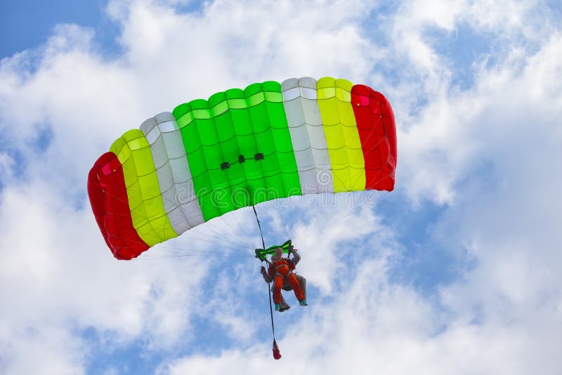 Two People on a Parachute in the Sky Stock Image - Image of glider ...