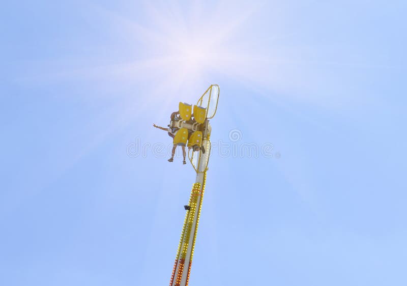 Two People in a Park on a Catapult Stock Image - Image of fear, fall ...