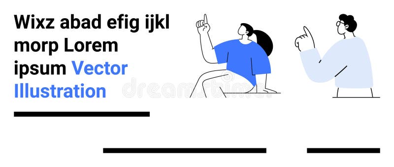 Two Individuals Pointing Fingers with Text Placeholder Creative Concept ...