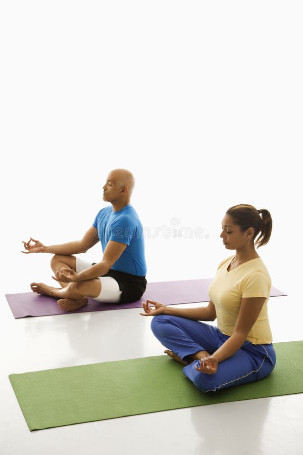 Two People Practicing Yoga. Stock Image - Image of physical, posture ...