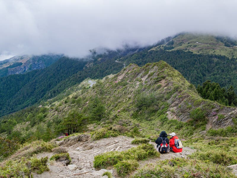 Two People Resting in the Hehuanshan Area Stock Image - Image of ...