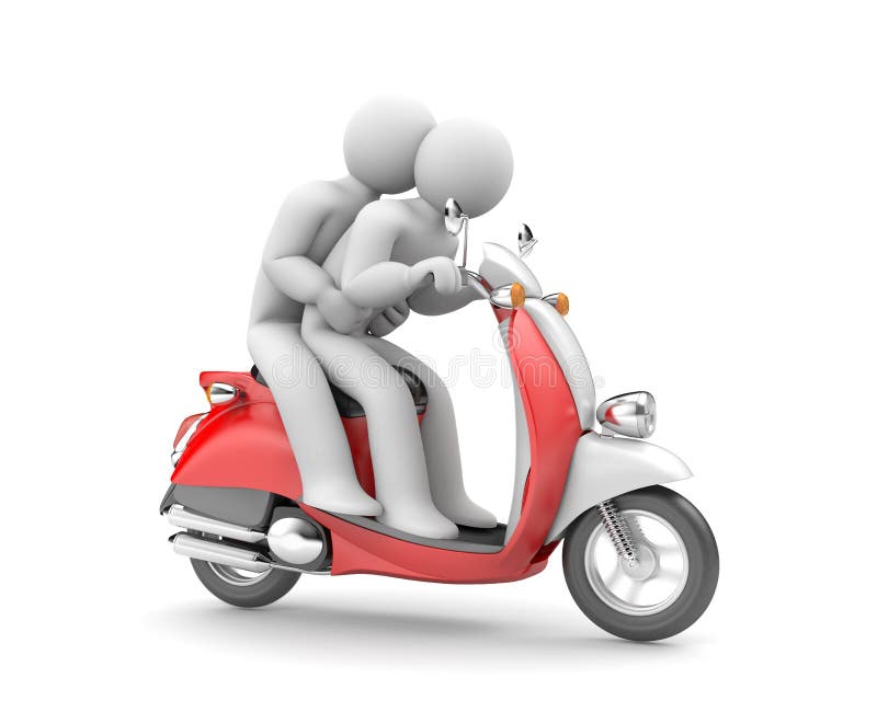 Two People Riding Moped Stock Illustrations – 59 Two People Riding ...