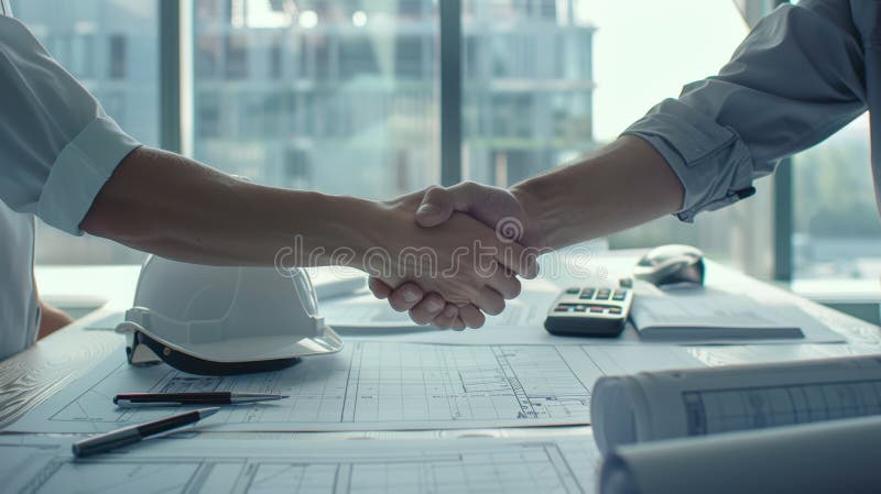 The Construction Deal Handshake. AI Generated Stock Illustration ...