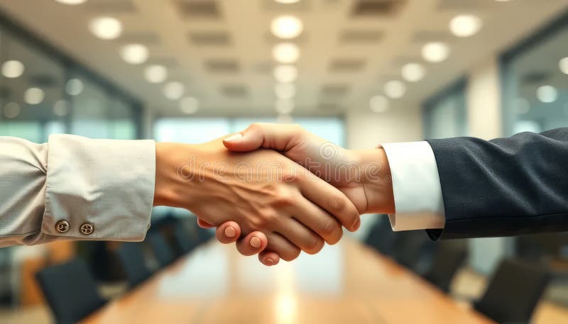 Two People Shaking Hands in a Business Setting Stock Photo - Image of ...
