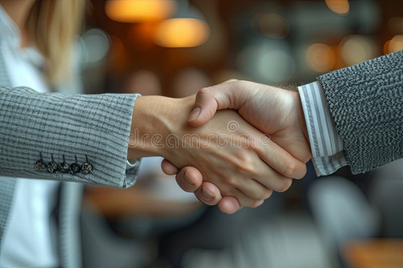 Two People Shaking Hands in a Business Setting Stock Illustration ...
