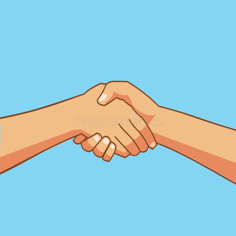 Two People Shaking Hands Cartoon Stock Illustrations – 858 Two People ...