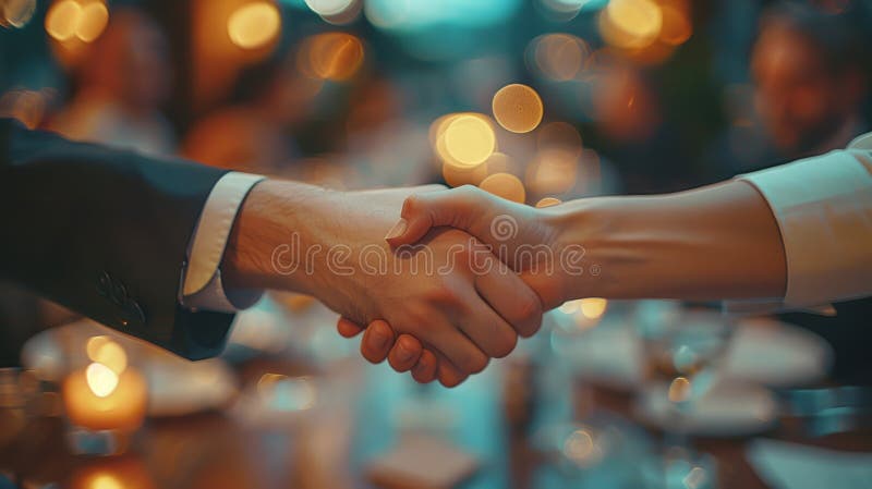 Two People Shaking Hands at an Event Stock Image - Image of success ...