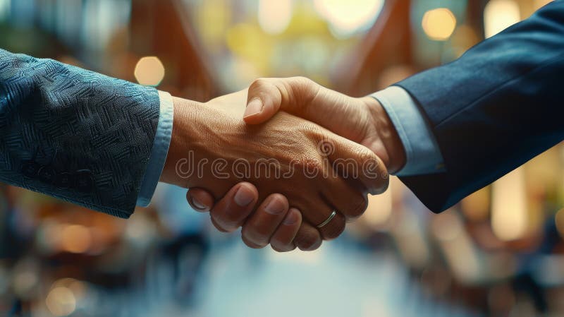 Two People Shaking Hands in Front of a Building Stock Photo - Image of ...