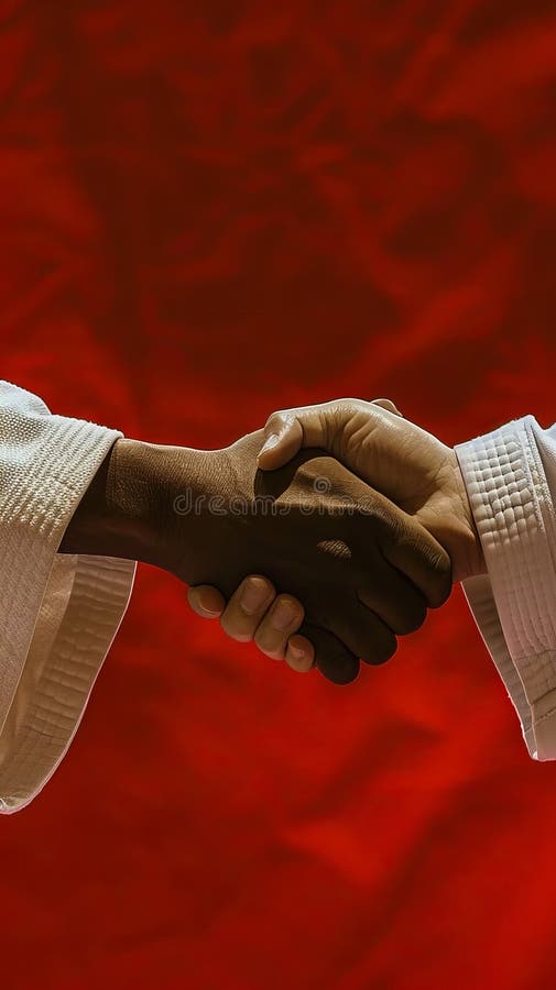 Two People Shaking Hands Front Red Background Stock Photos - Free ...
