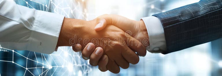 Two People Shaking Hands in Front of a Server Server Stock Image ...
