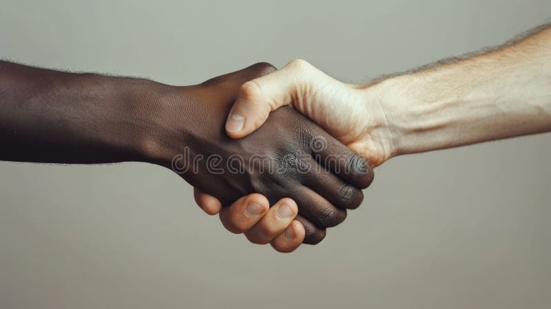 Two People Shaking Hands Over a Gray Background Stock Illustration ...