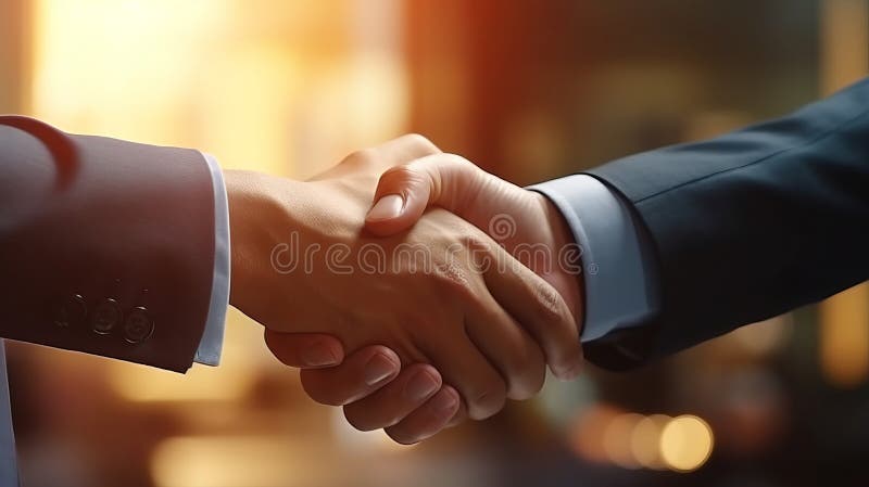 Two People Shaking Hands in a Professional Setting Stock Illustration ...