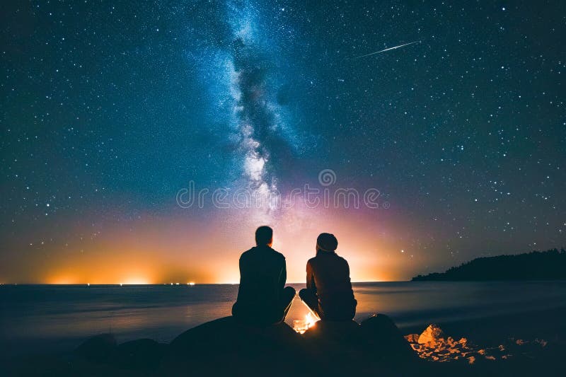 Couple Beach Night Stars Visible Stock Photos - Free & Royalty-Free ...