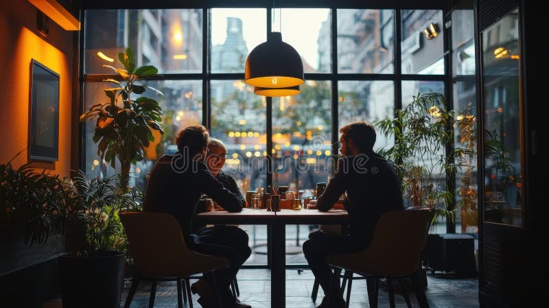 Two People Sitting at a Table in a Restaurant Enjoying a Meal and ...