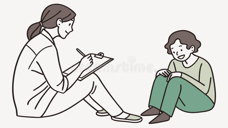 Two People Sketching and Studying, Collaborative Learning, Vector ...