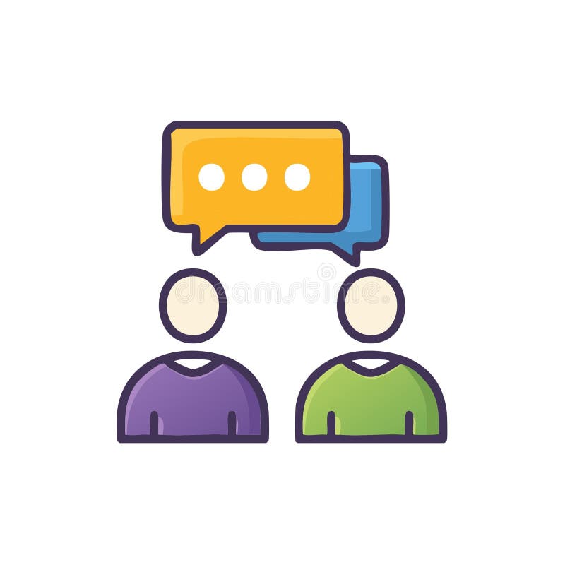 Two People with Speech Bubbles Above Heads Represent Communication ...