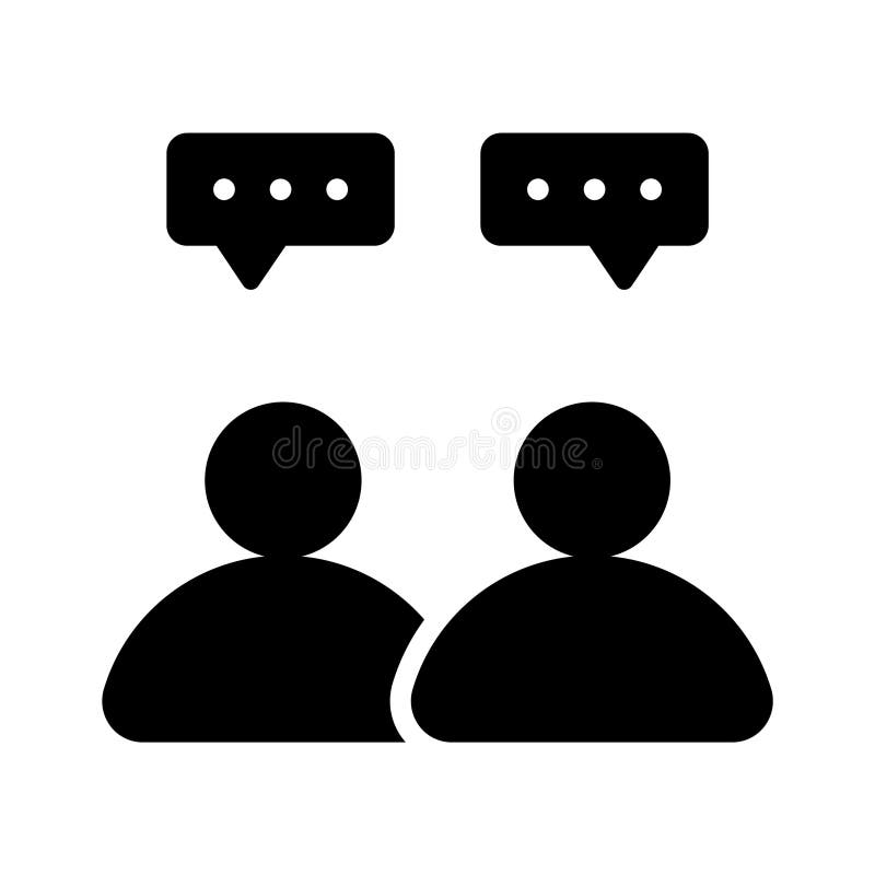 Two People with Speech Bubbles, Symbolizing Team Discussion or Chat ...