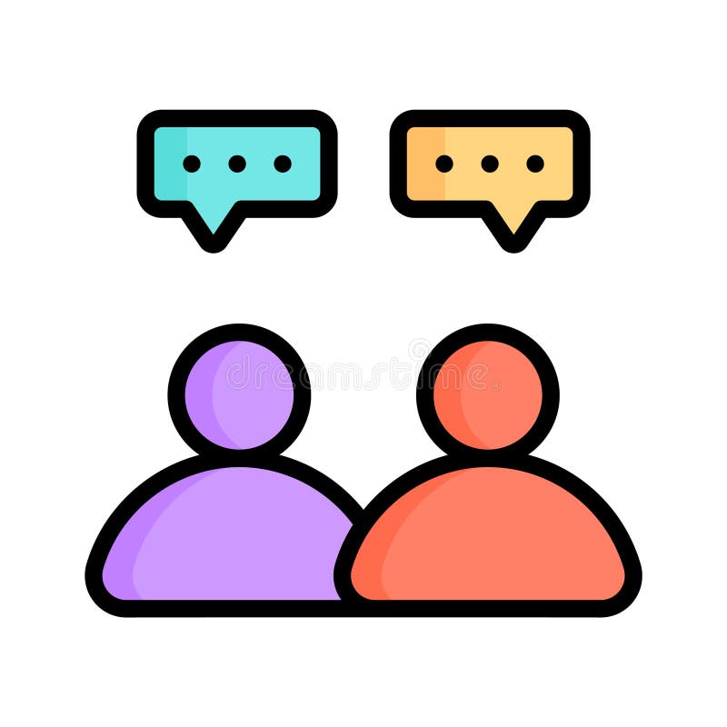 Two People with Speech Bubbles, Symbolizing Team Discussion or Chat ...